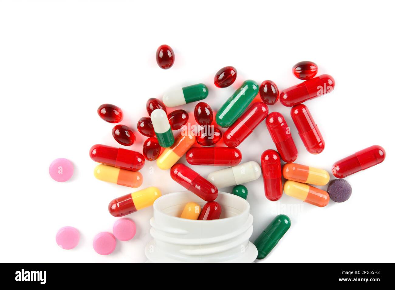 Assorted pharmaceutical medicine pills, tablets and capsules isolated ...