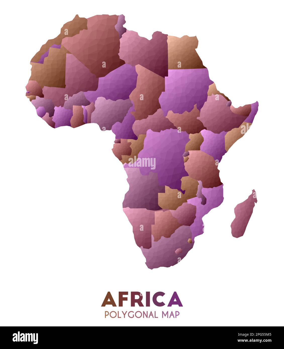 Africa Map. Actual low poly style continent map. Classy vector ...
