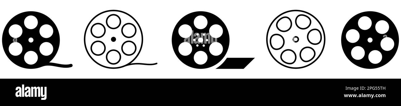 Film reel icons. Symbol for website design, logo, app, UI. Vector ...