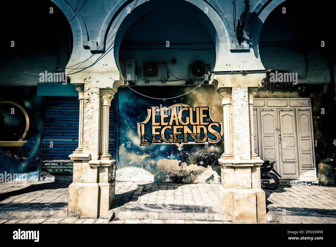 This captivating photograph showcases a vibrant and colorful wall ...