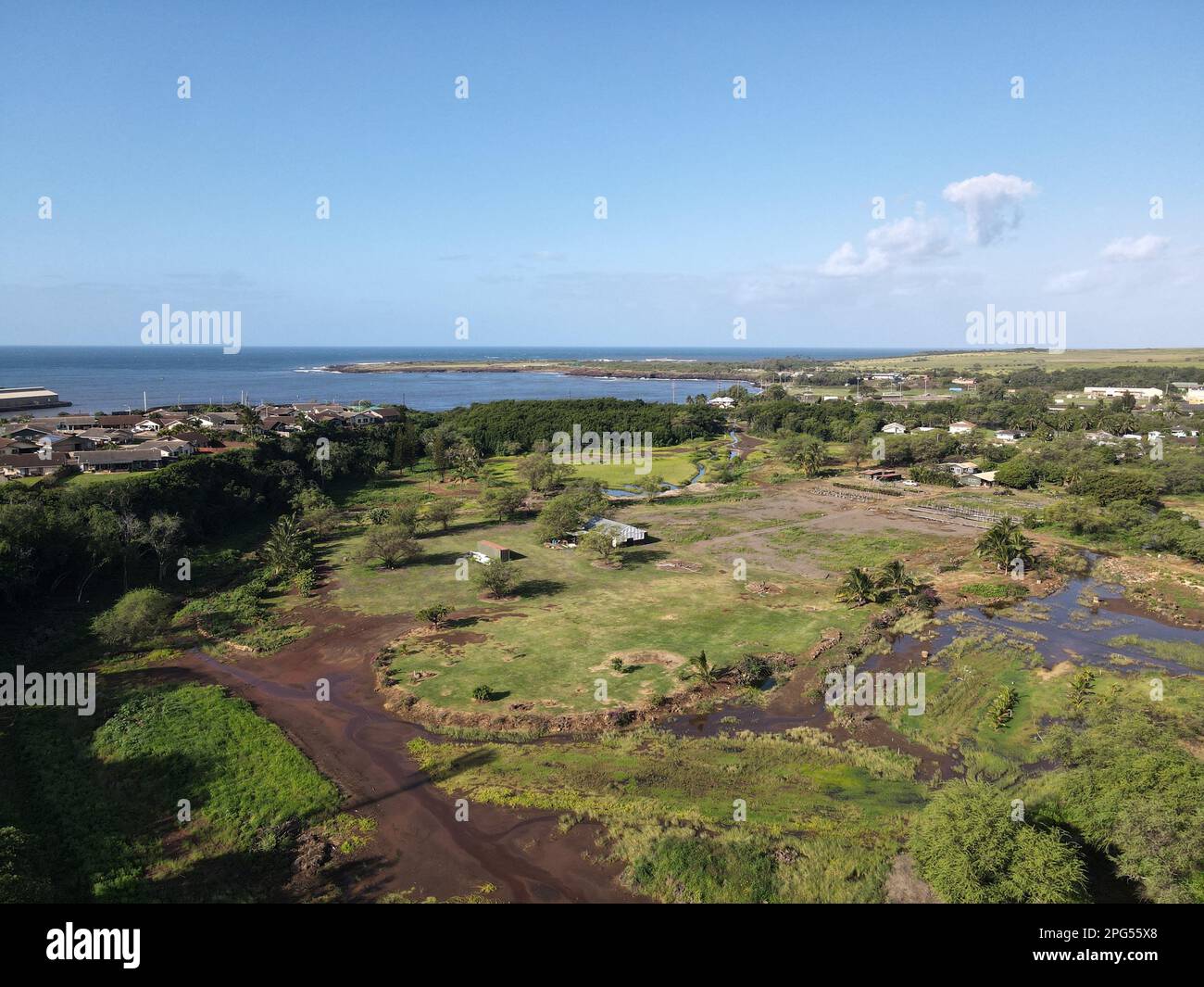 Aerial view of Hanapepe town on Kauai Stock Photo - Alamy