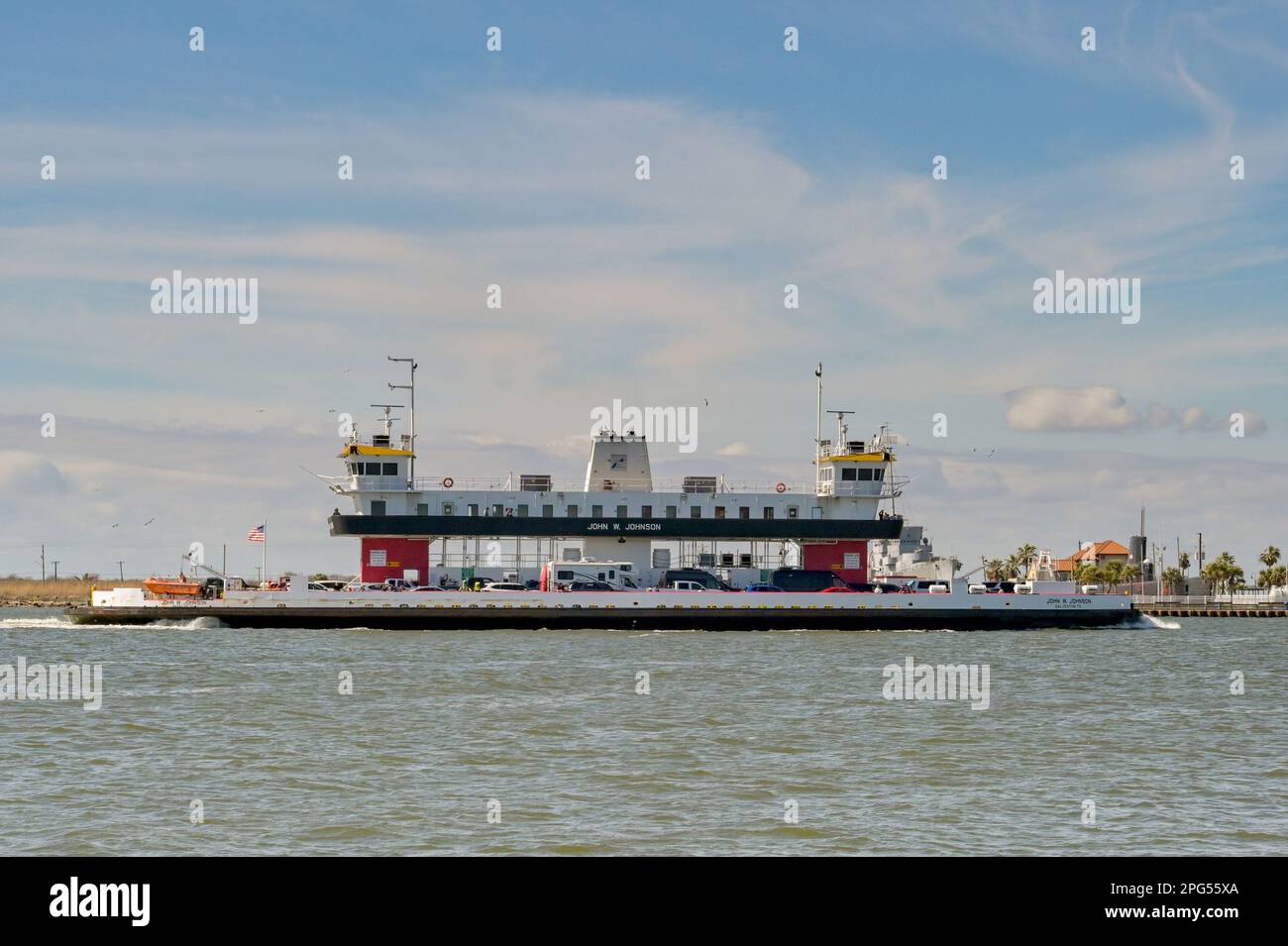 Galveston, Texas, USA - February 2023: Local car ferry John W Johnson ...