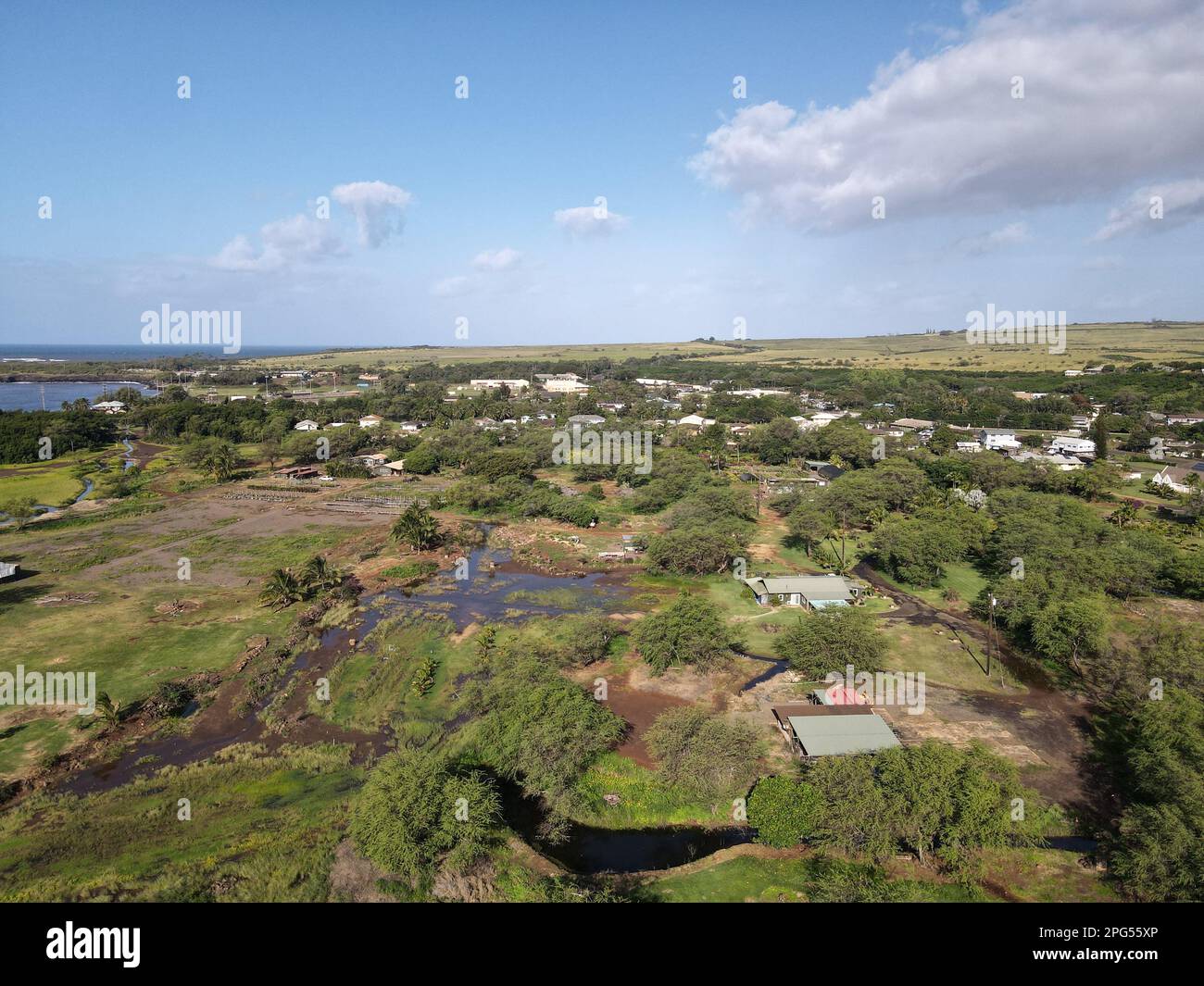 Aerial view of Hanapepe town on Kauai Stock Photo - Alamy