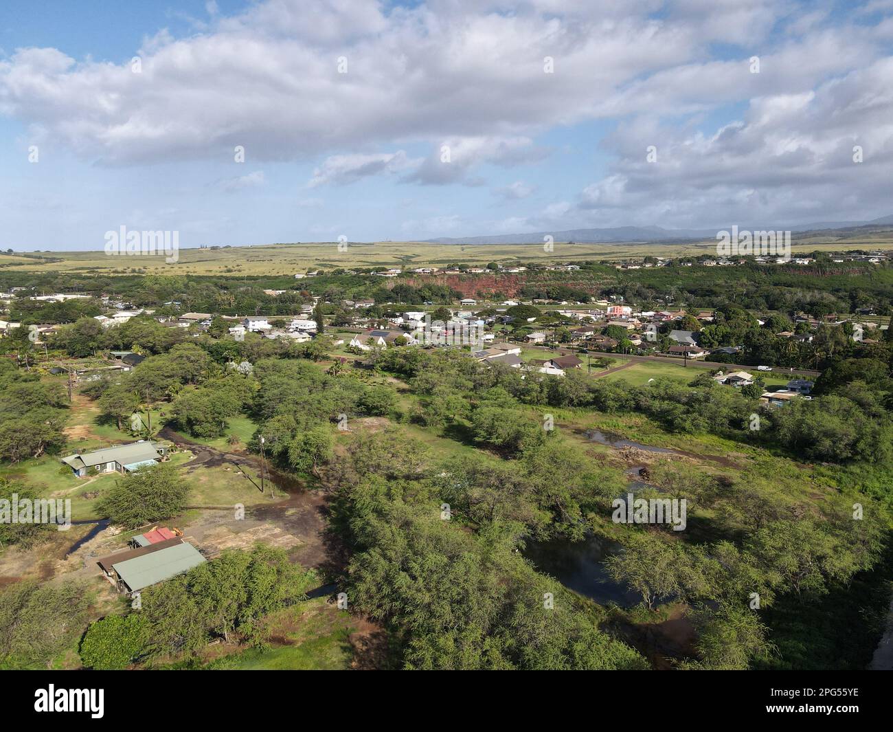 Aerial view of Hanapepe on Kauai Stock Photo - Alamy