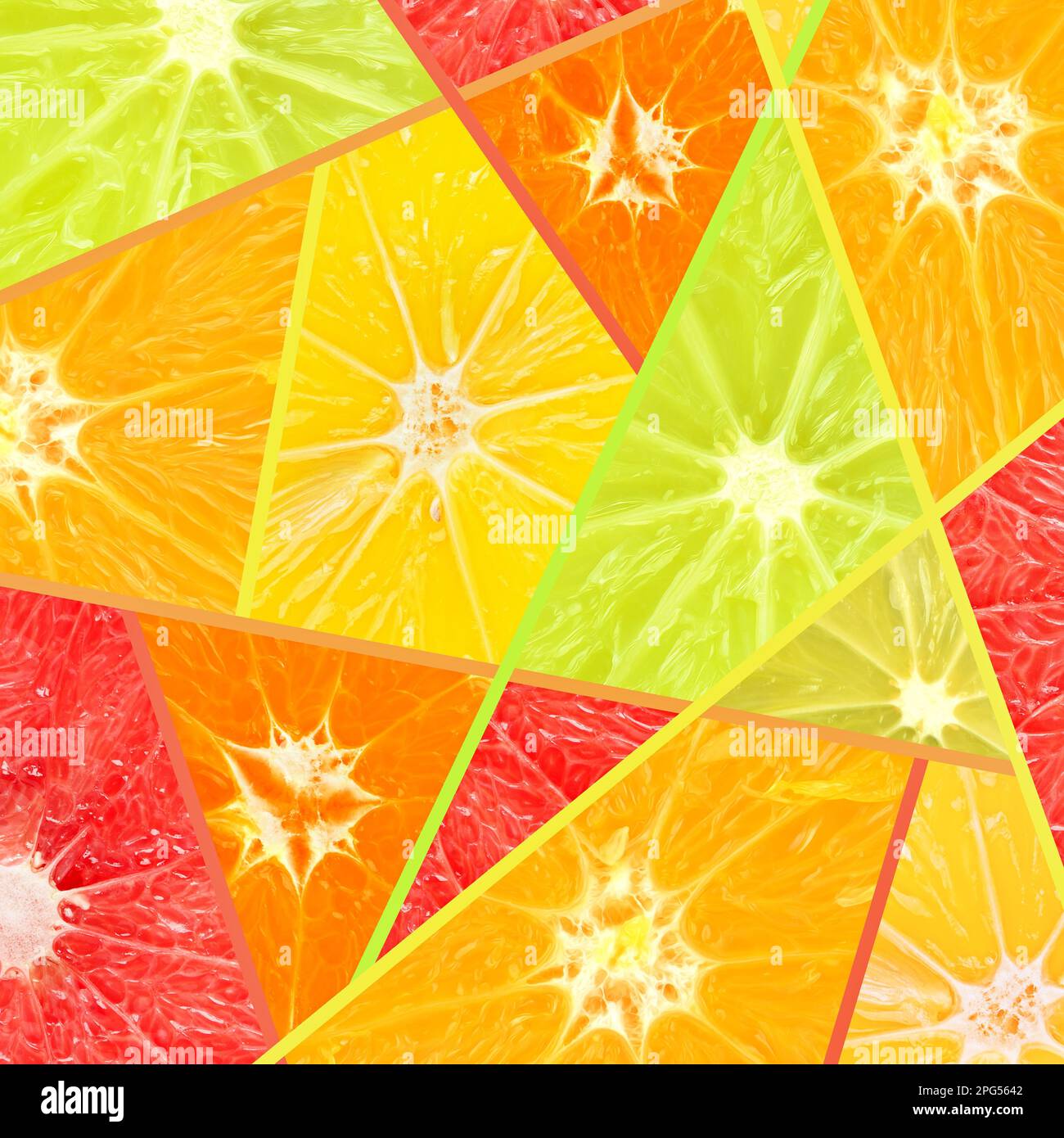 Citrus pattern fresh ripe sliced oranges, lemons, tangerines and ...