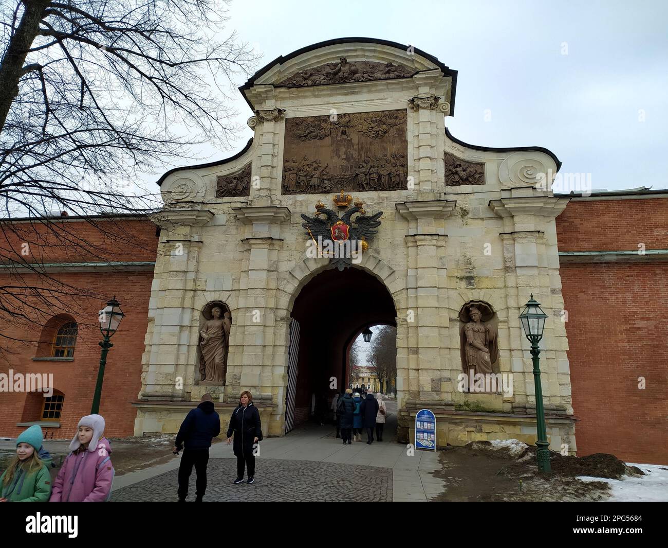 Russian Federation. Saint Petersburg. March. Peter and Paul Fortress, a ...