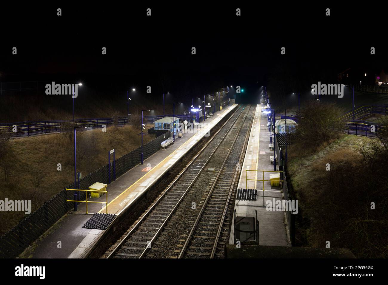 21/01/2022 The small 2 platform unstaffed railway station at Yarm, at ...