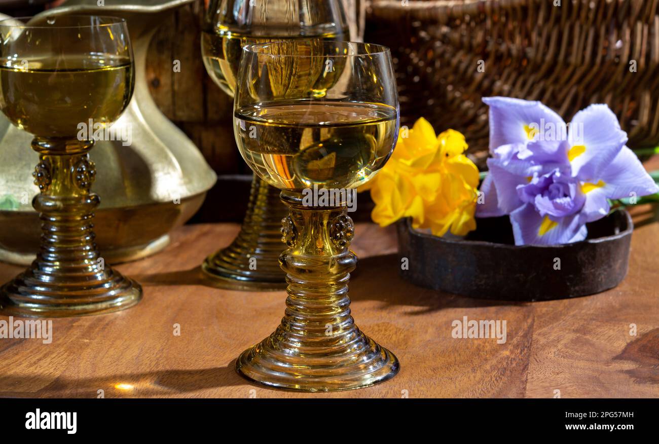 Antique German glassware, old Dutch style rummer or roemer glasses for ...