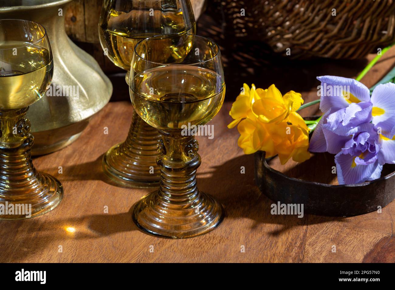 Antique German glassware, old Dutch style rummer or roemer glasses for ...