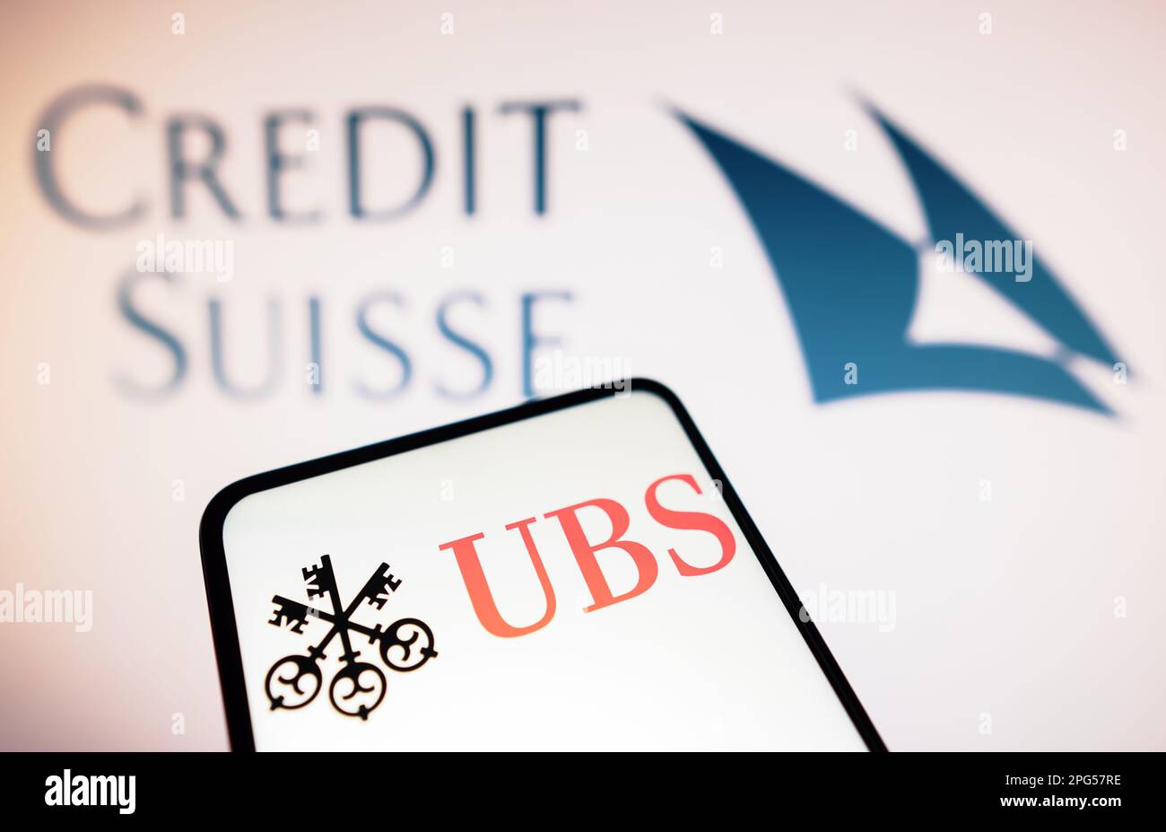 In this photo illustration the UBS logo seen displayed on a smartphone ...