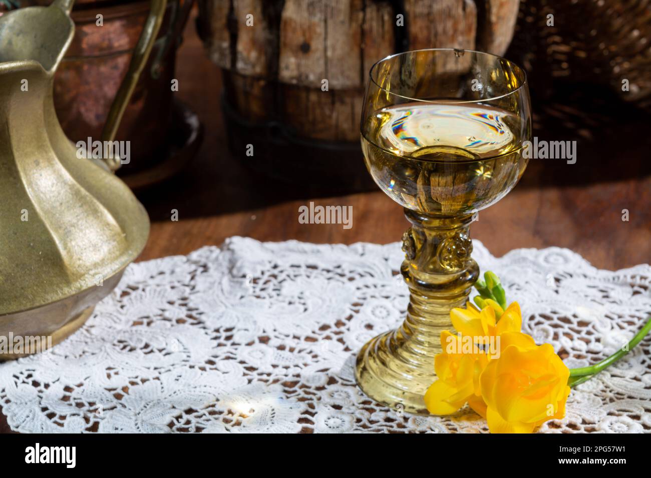 Antique German glassware, old Dutch style rummer or roemer glasses for ...