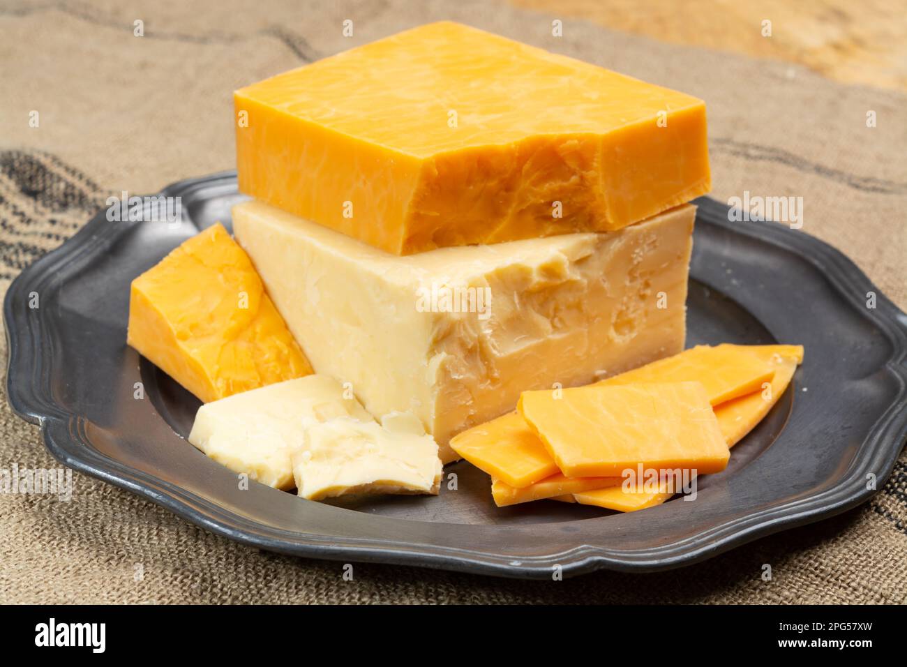 British cheeses collection, Scottish coloured and English matured ...