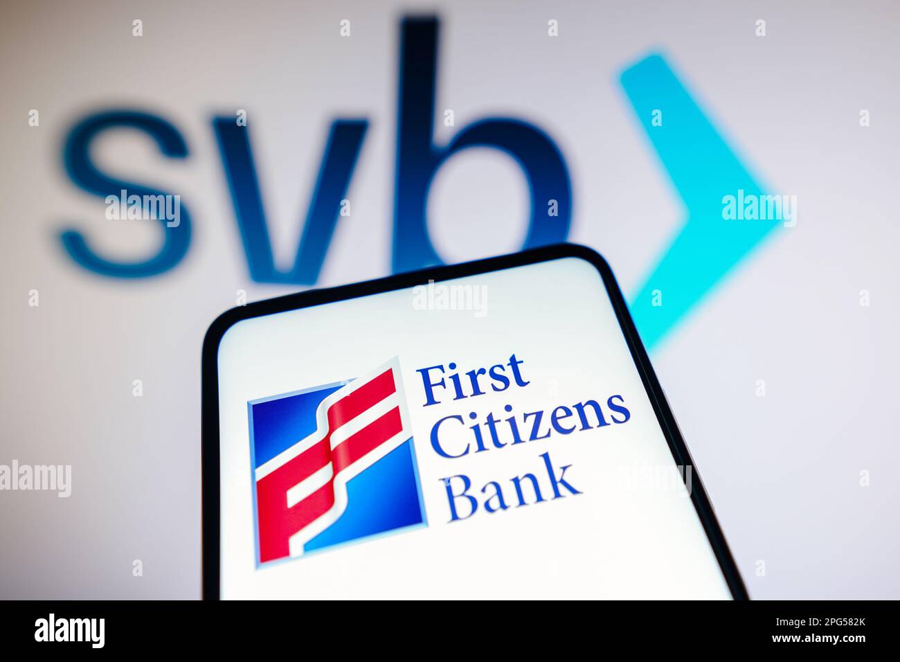In this photo illustration the First Citizens Bank logo seen displayed ...