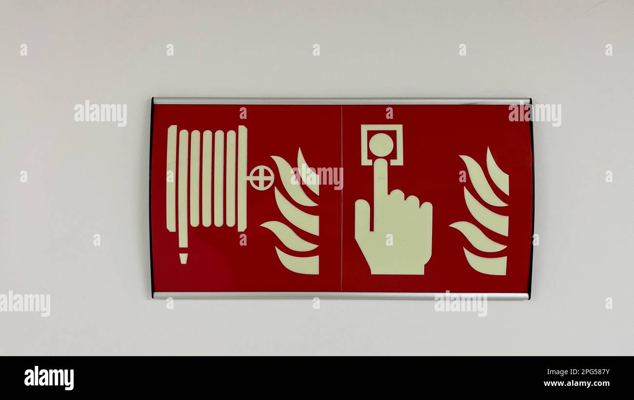 Illustration of signaling warning of use of anti fire hose and anti ...