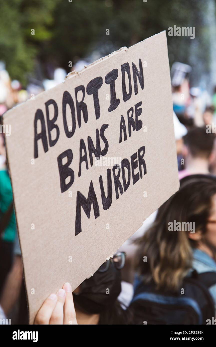 "Abortion Bans are Murder" Sign at Abortion Rights Rally, Washington ...