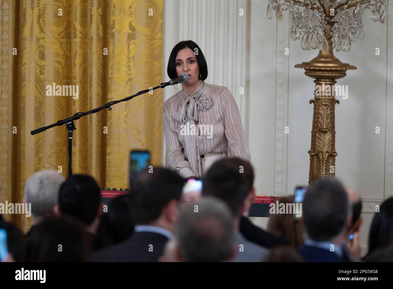 Washington, DC. 20th Mar, 2023. Musician Rana Mansour performs at a ...