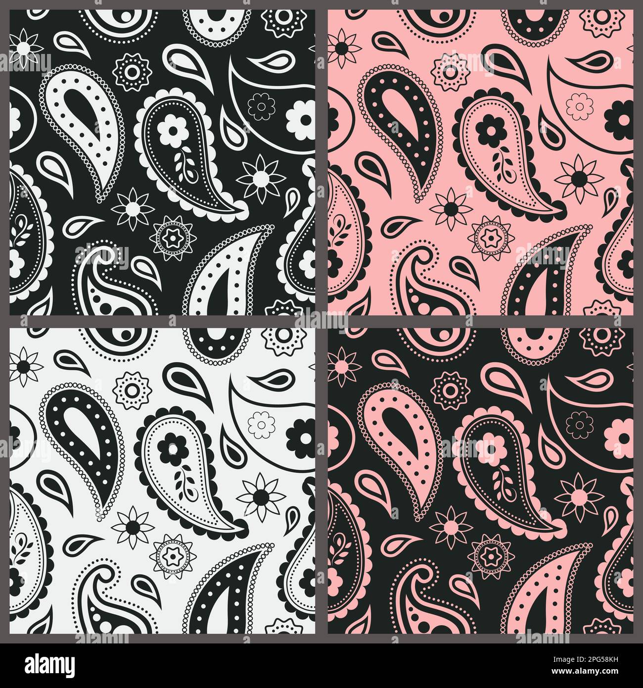 Seamless Paisley pattern set Stock Vector Image & Art - Alamy