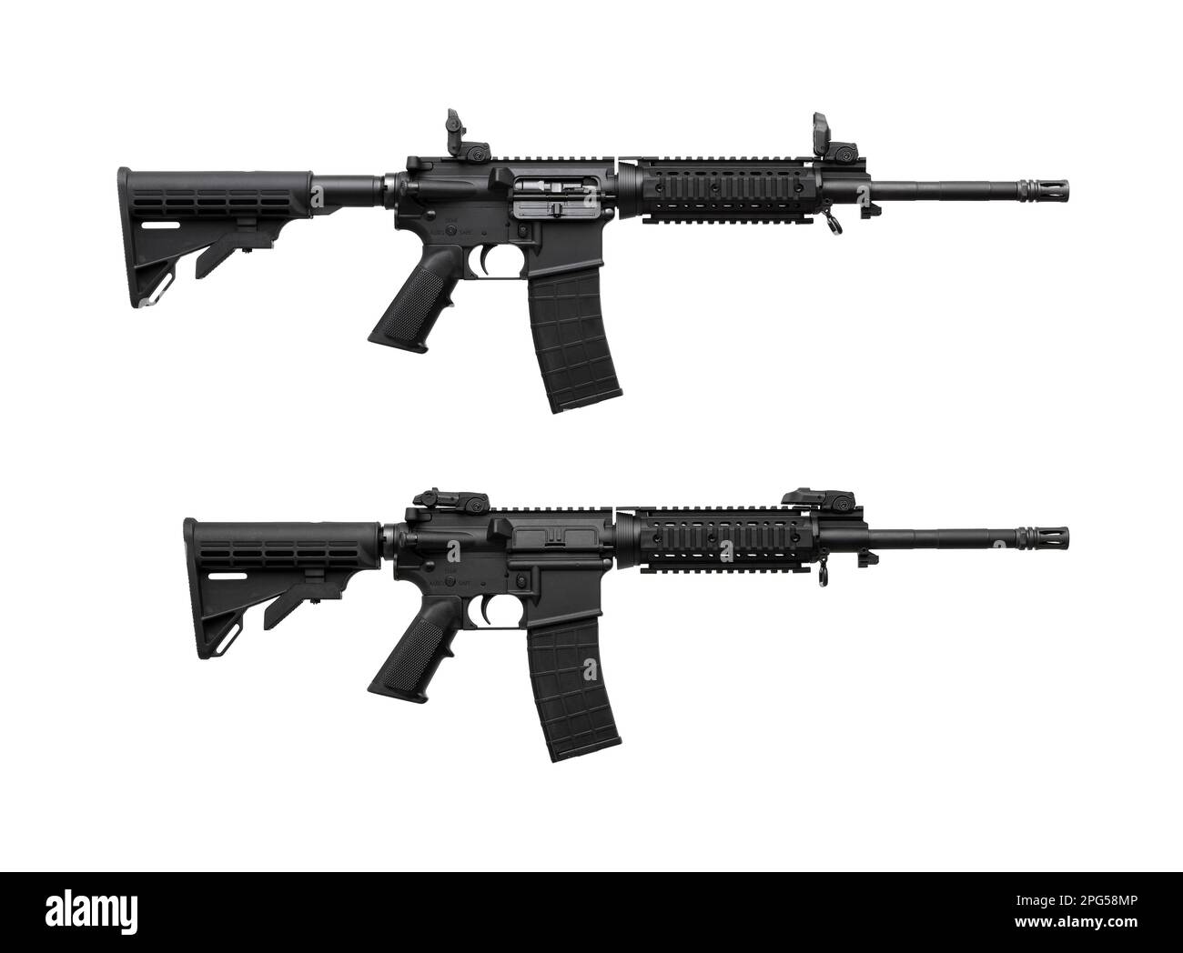 Modern automatic rifle isolated on white background. Weapons for police ...