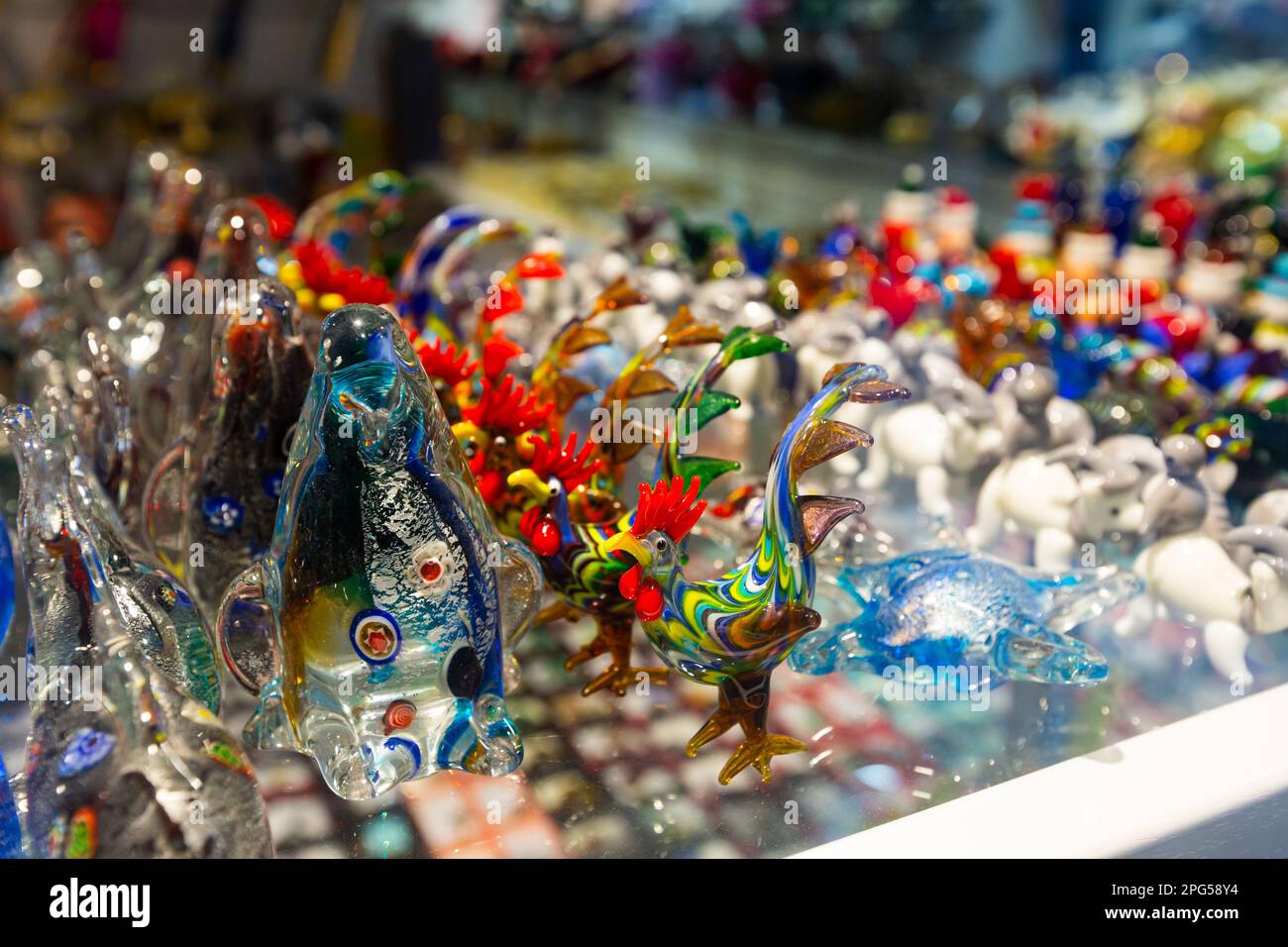 Souvenirs from Murano glass in Venice gift shop Stock Photo - Alamy