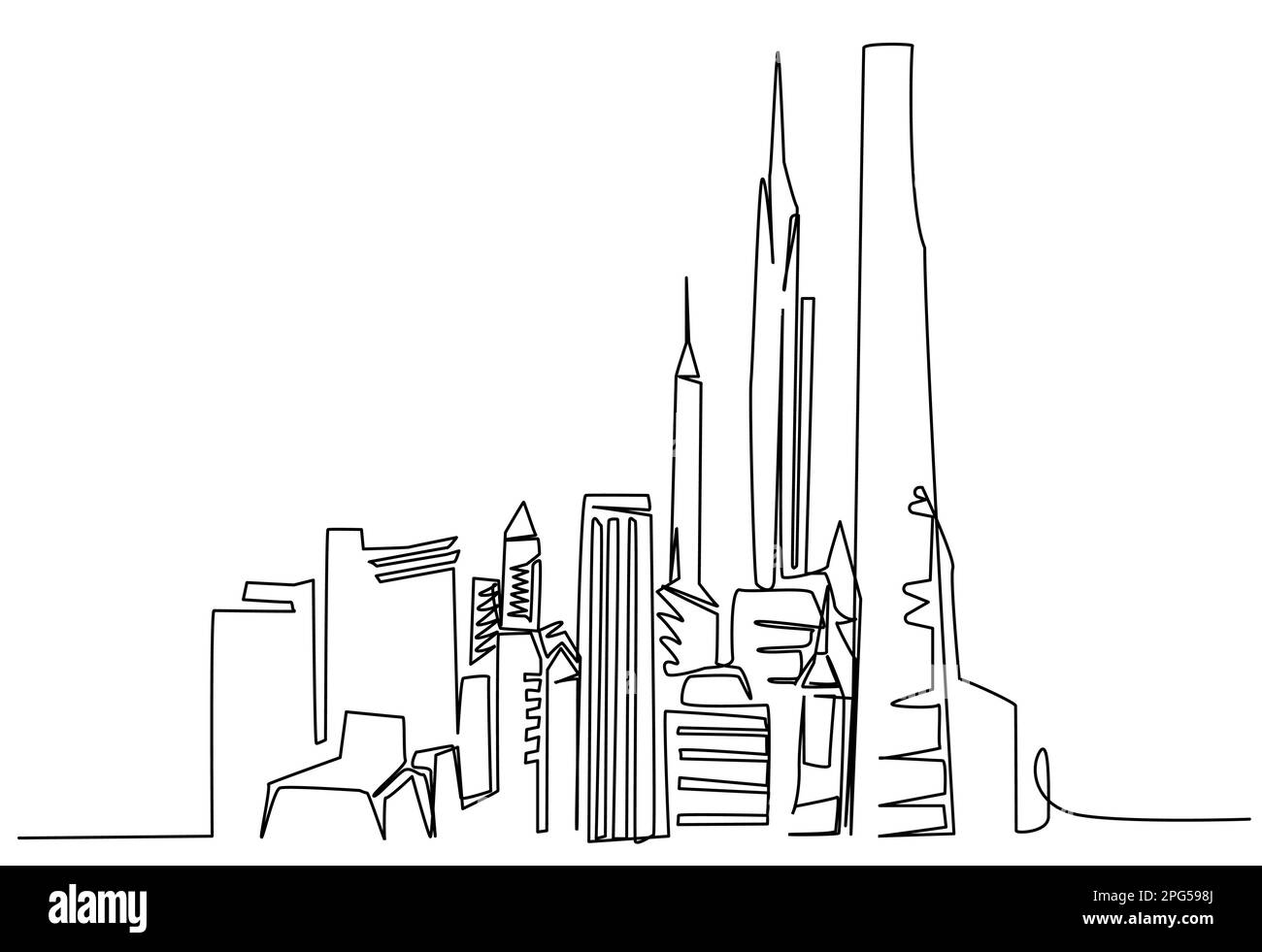 City building one line Black and White Stock Photos & Images - Alamy