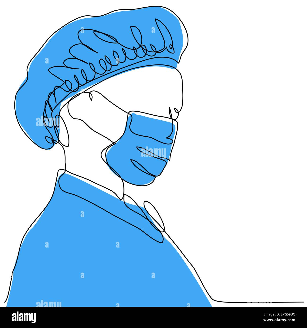 Blue surgical cap Stock Vector Images - Alamy