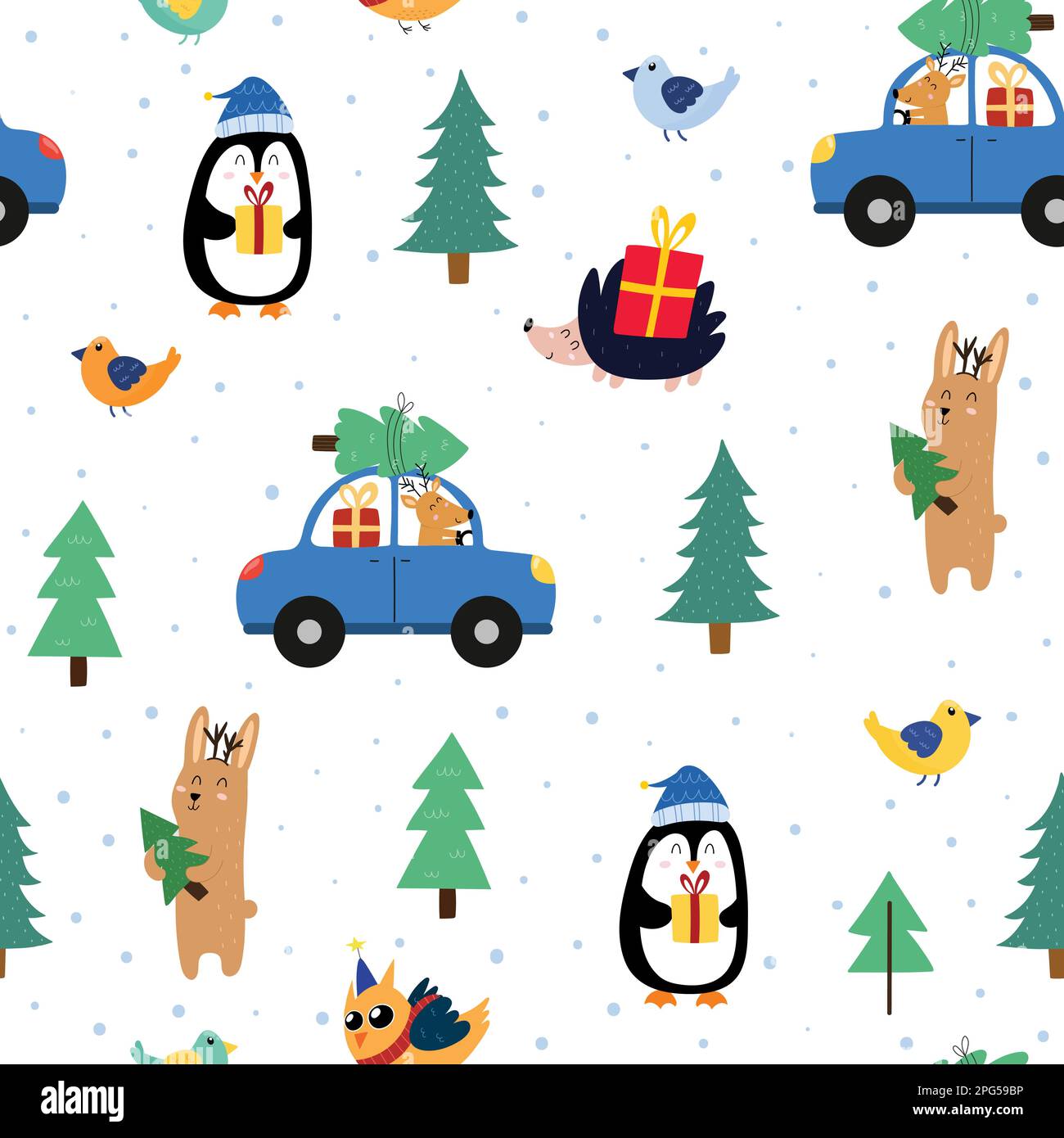 Pattern woodland animals forest hi-res stock photography and images - Alamy