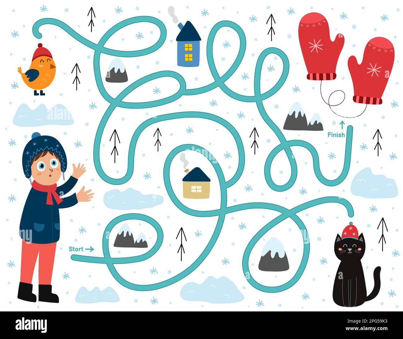 Christmas maze children winter Stock Vector Images - Alamy