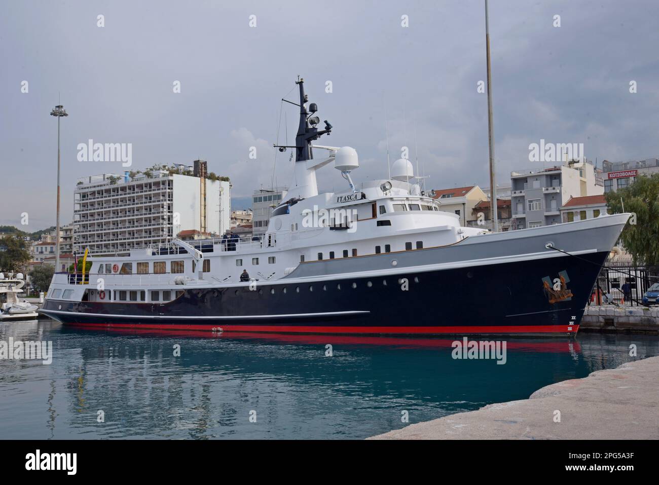 The 53mtr Superyacht Itasca, owned by oil magnate Steven Lamprell, of ...