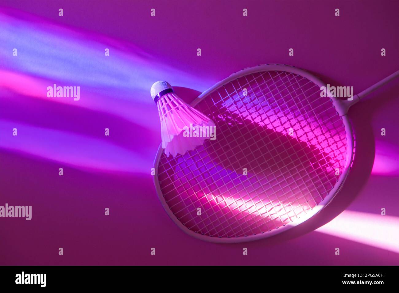 Badminton racket and shuttlecock in vibrant bold gradient holographic ...