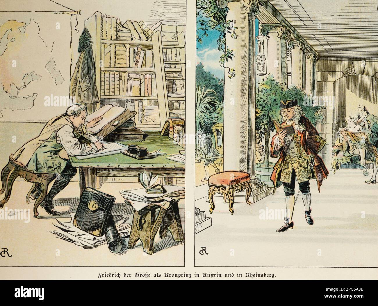 Frederick II the Great then prince royal studying in Kuestrin and ...