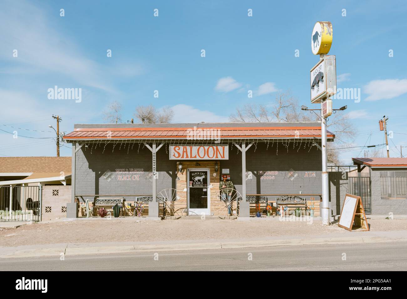 Black Cat Bar vintage sign, Seligman, Arizona Stock Photo - Alamy