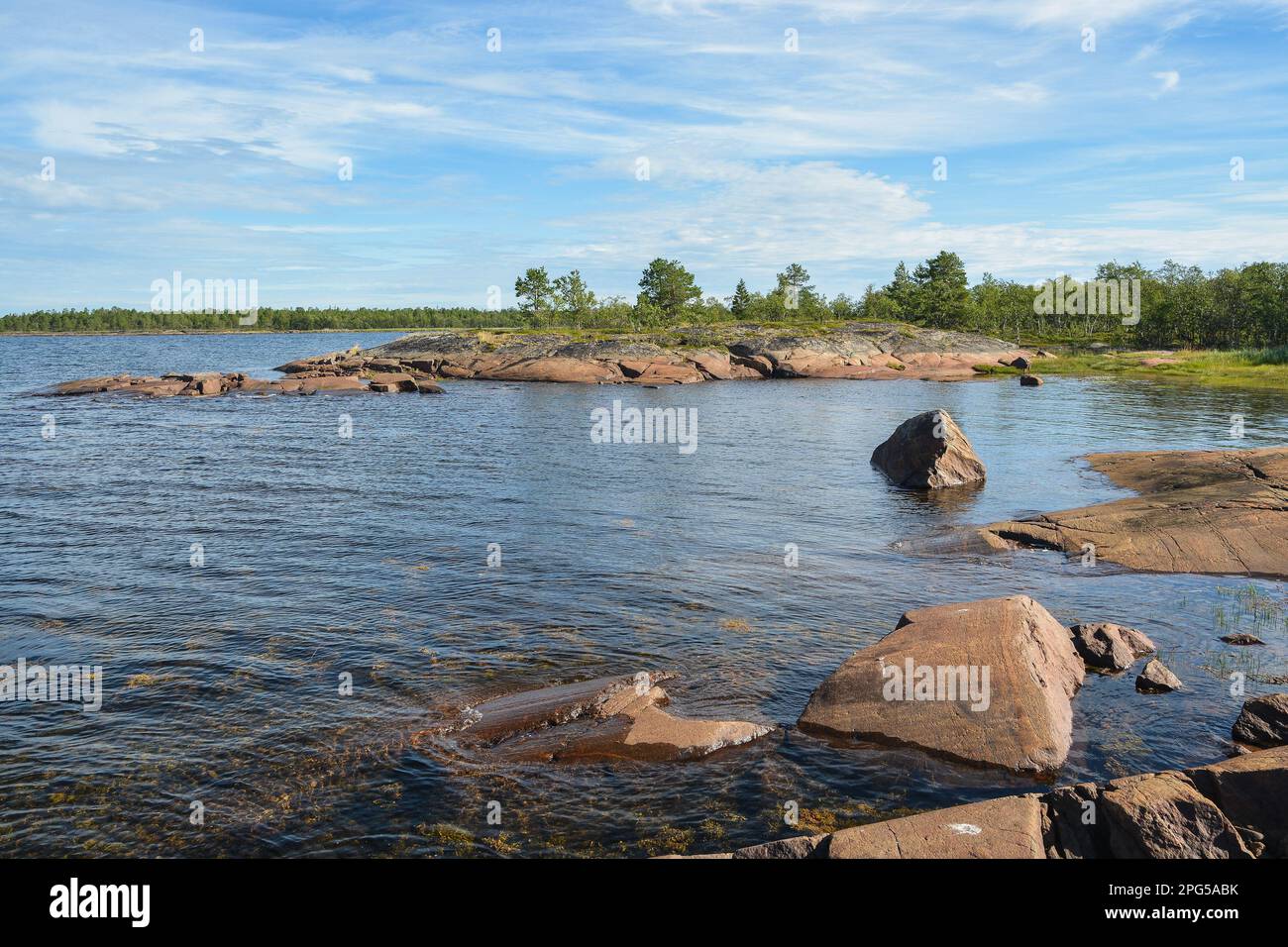 The White Sea. Summer seascape in East Karelia, Russia Stock Photo - Alamy