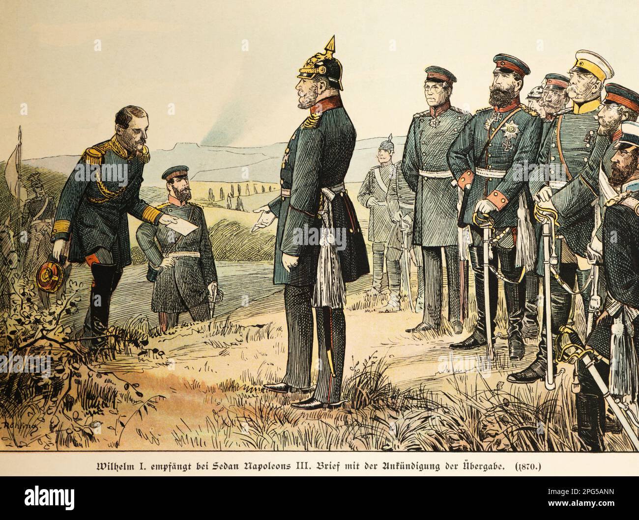 Prussian monarch Wilhelm I. receiving Napoleon´s letter acknowledging ...