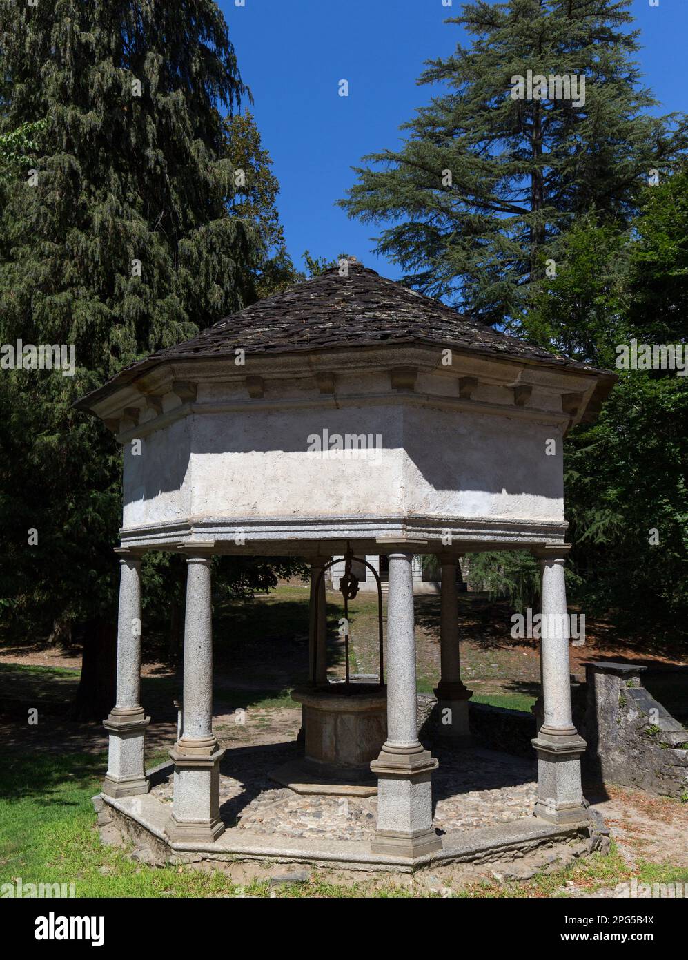 Varallo, Italy - August 18, 2020: visiting the sacred mount of Varallo ...