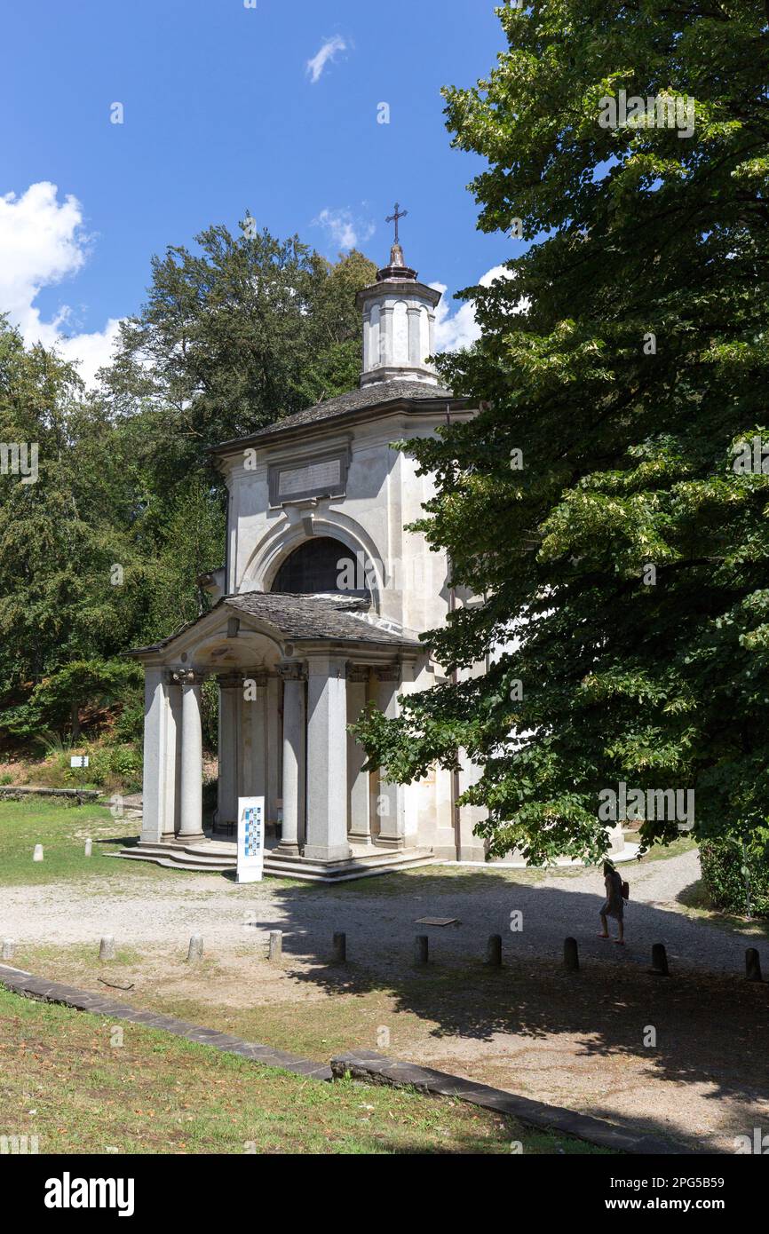 Varallo, Italy - August 18, 2020: visiting the sacred mount of Varallo ...