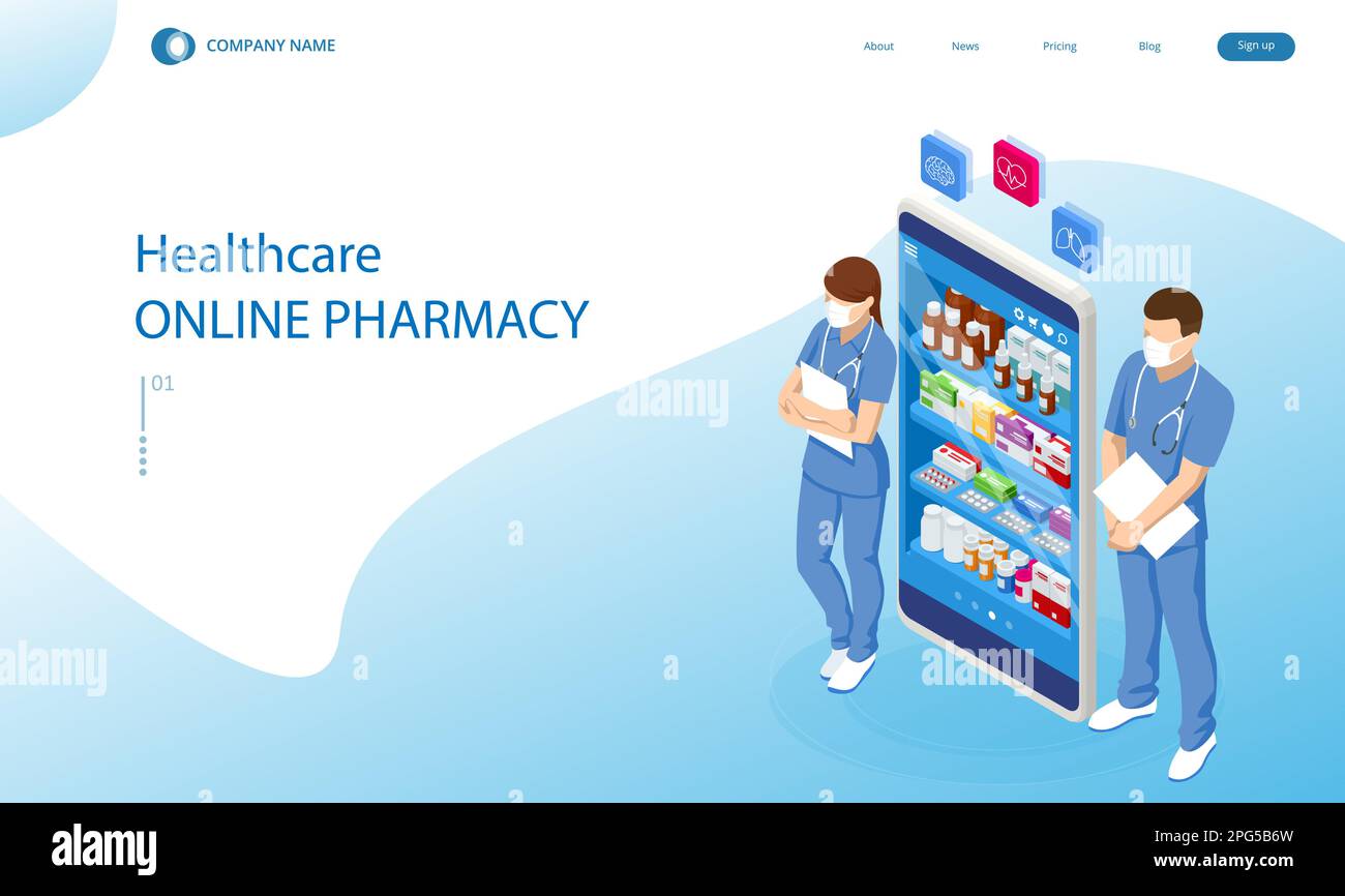 Online pharmacy and medicine with a medical app. Buying medicines ...
