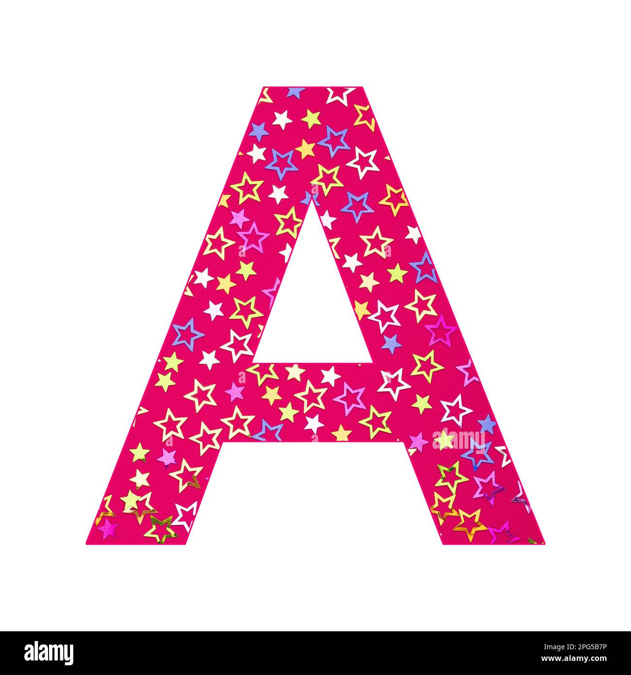 Alphabet letter A - Colorful party confetti with sparkling stars Stock ...
