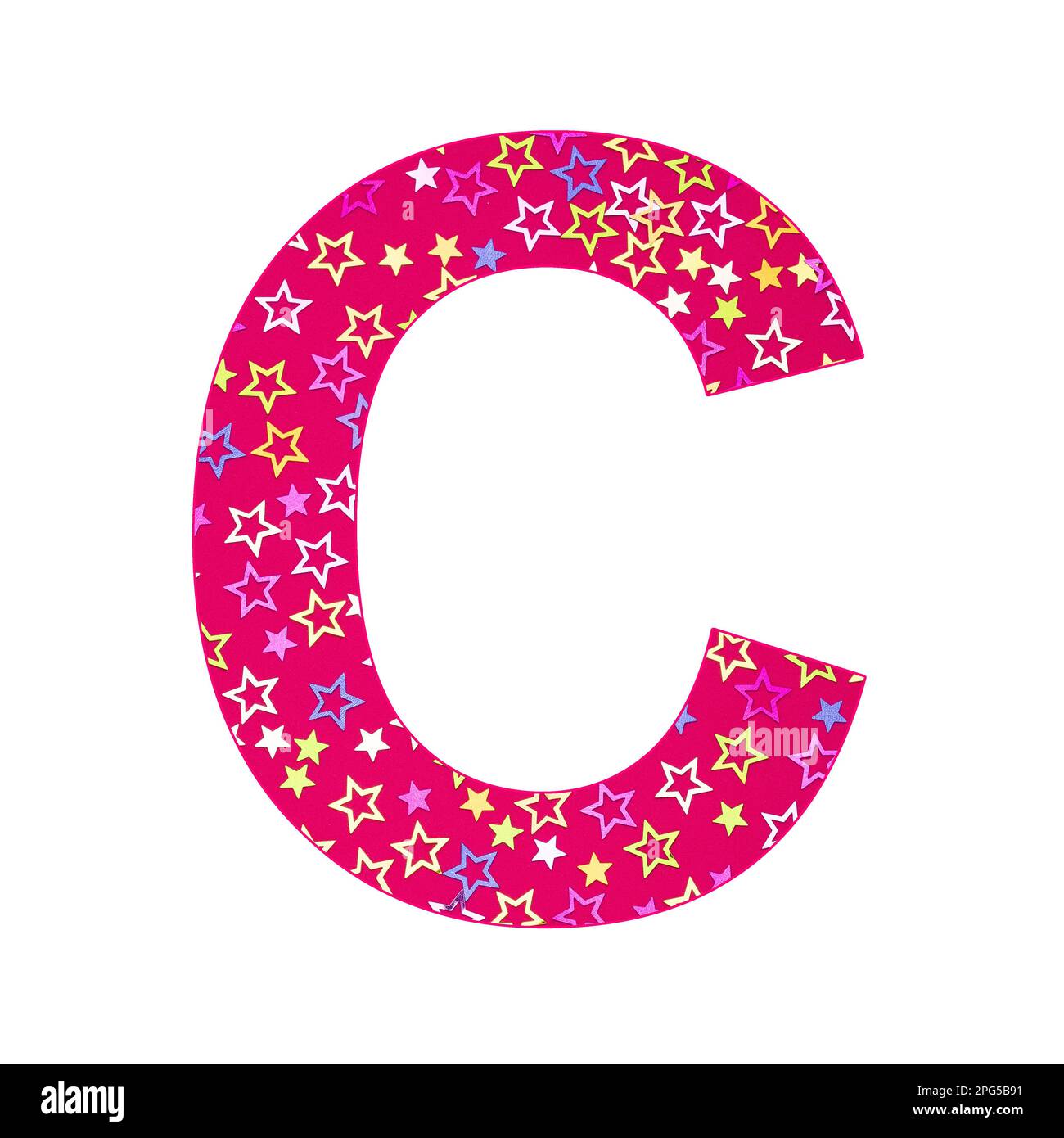 Alphabet letter C - Colorful party confetti with sparkling stars Stock ...