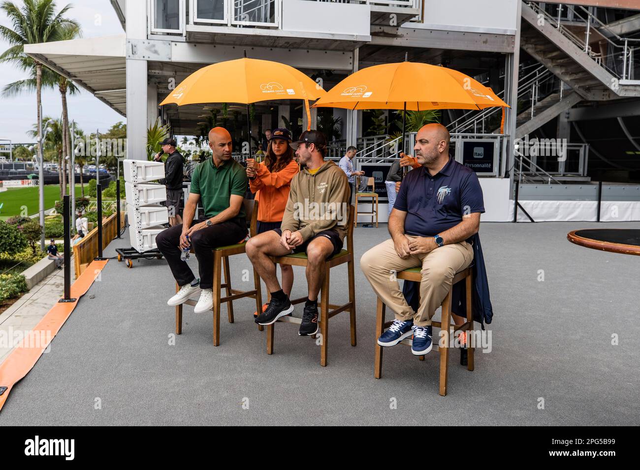 Tournament Director James Blake (left), Tommy Paul of the U.S. (middle ...