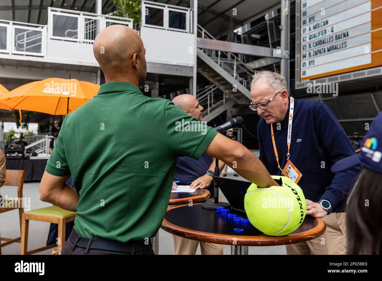 Tournament Director James Blake (left) and ATP Supervisor Hans-Juergen ...