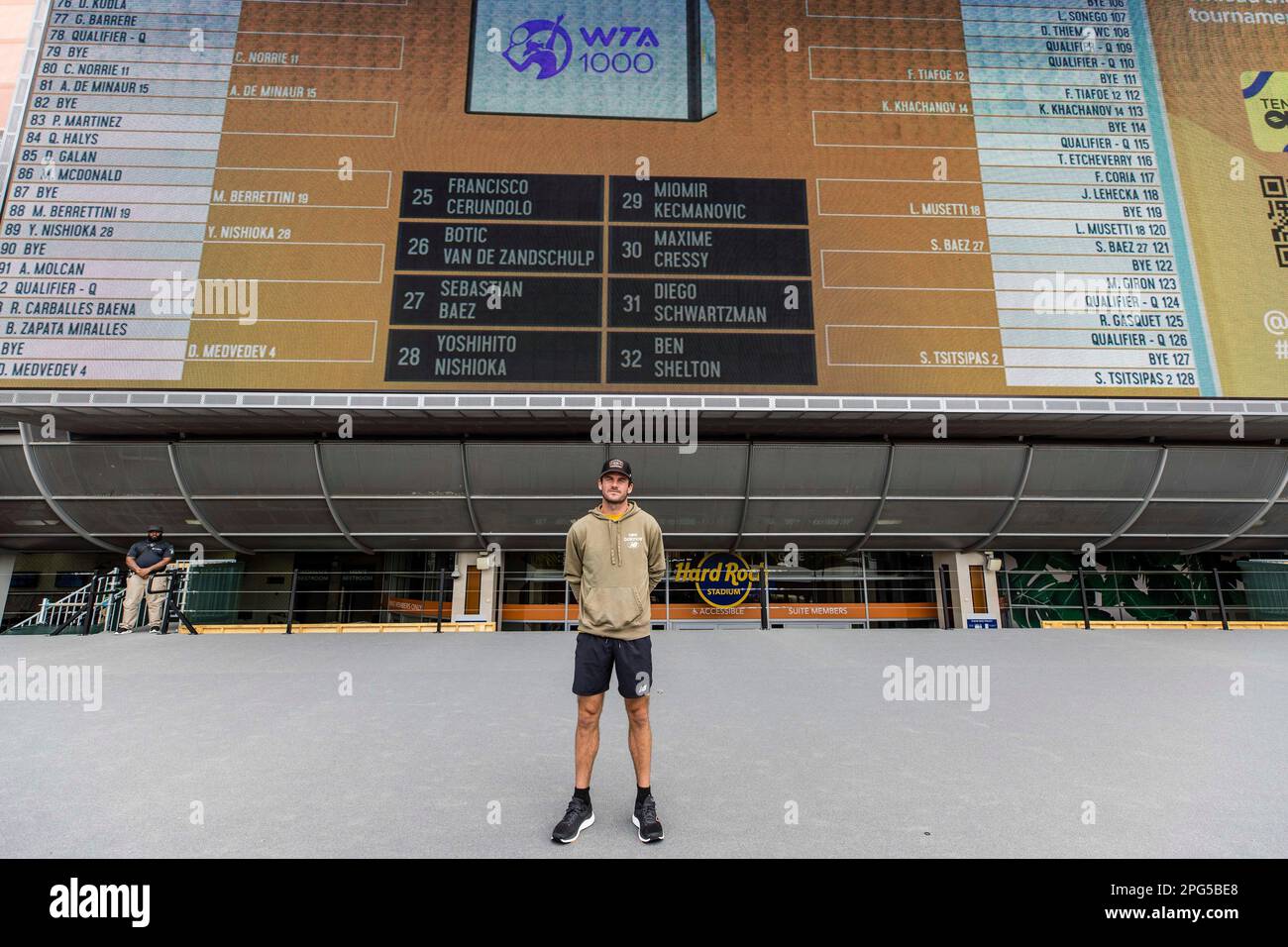 Tommy Paul of the U.S. during the ATP Draw Ceremony of the Miami Open ...