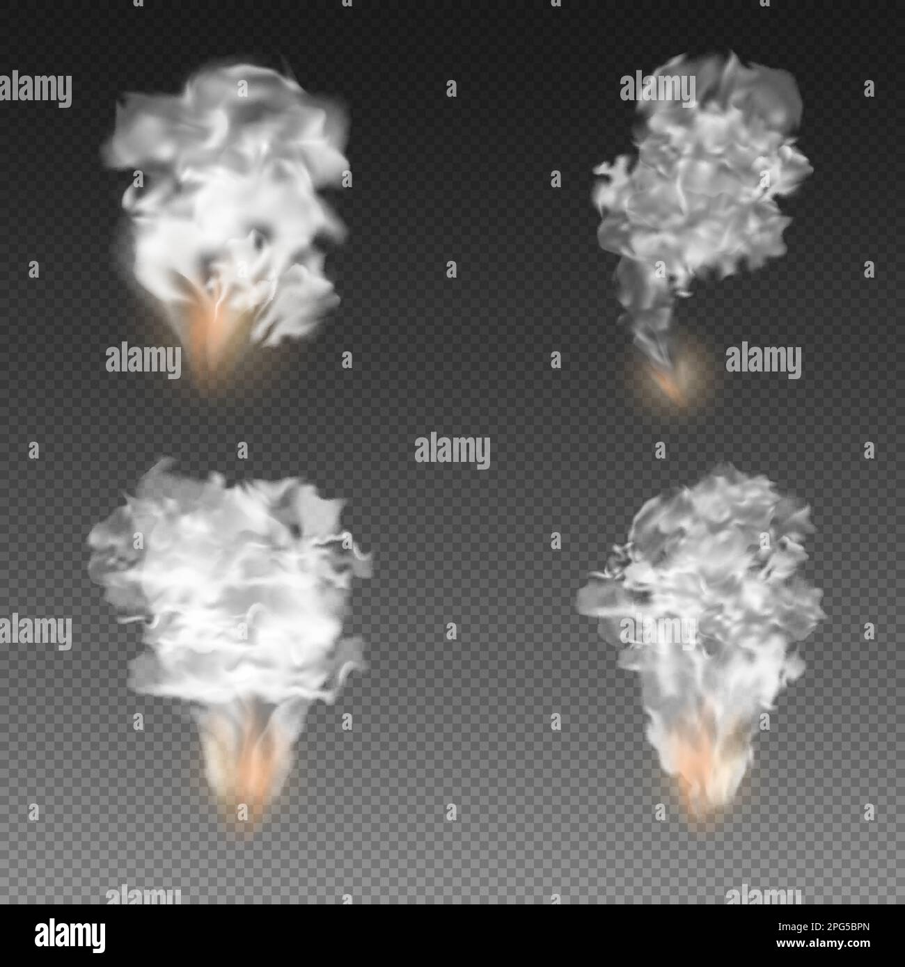 Explosions with smoke on transparent background Stock Vector Image ...