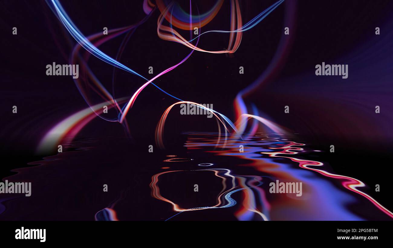 Colorful strings in motion against black background Stock Photo - Alamy