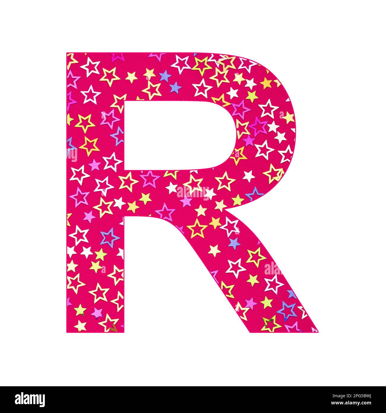 Alphabet letter R - Colorful party confetti with sparkling stars Stock ...