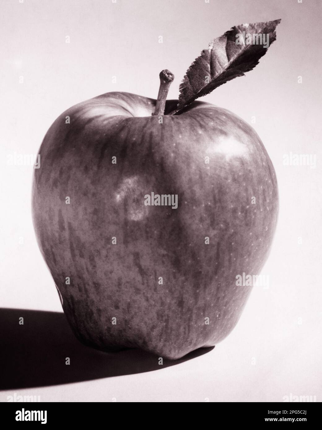 1960s A SINGLE PERFECT RED DELICIOUS APPLE WITH SMALL LEAF - f756 ...