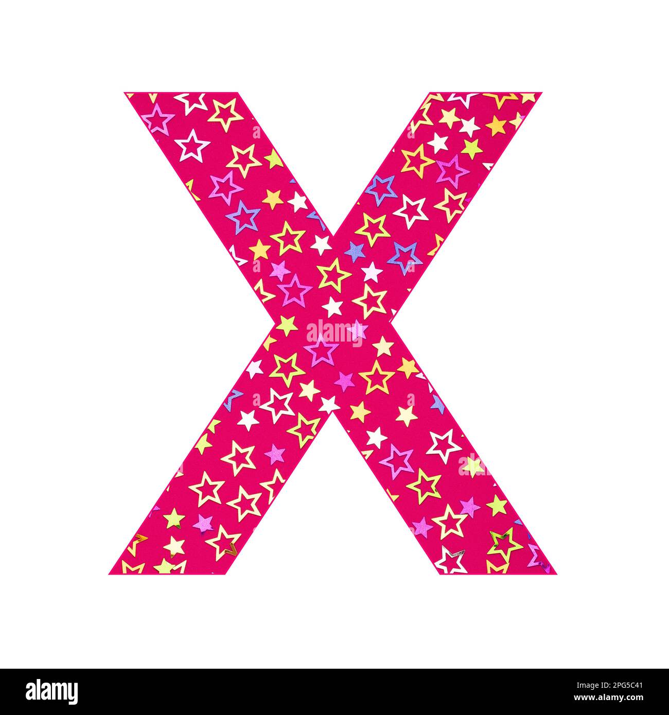 Alphabet letter X - Colorful party confetti with sparkling stars Stock ...