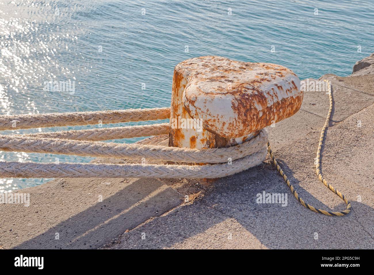 Metal mooring in Bari Italy Stock Photo - Alamy