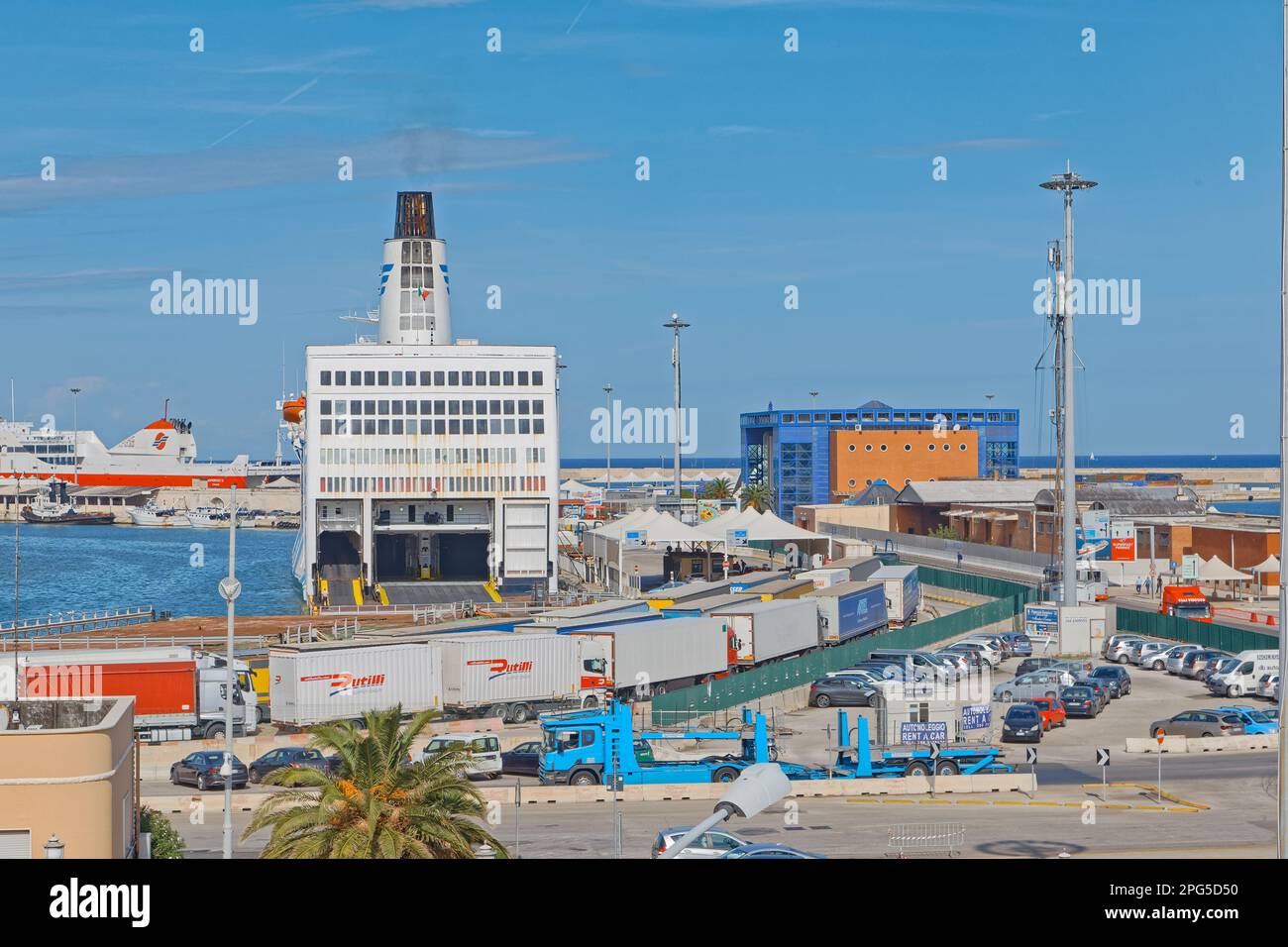 Anchored ferry in the port of Bari Italy Stock Photo - Alamy