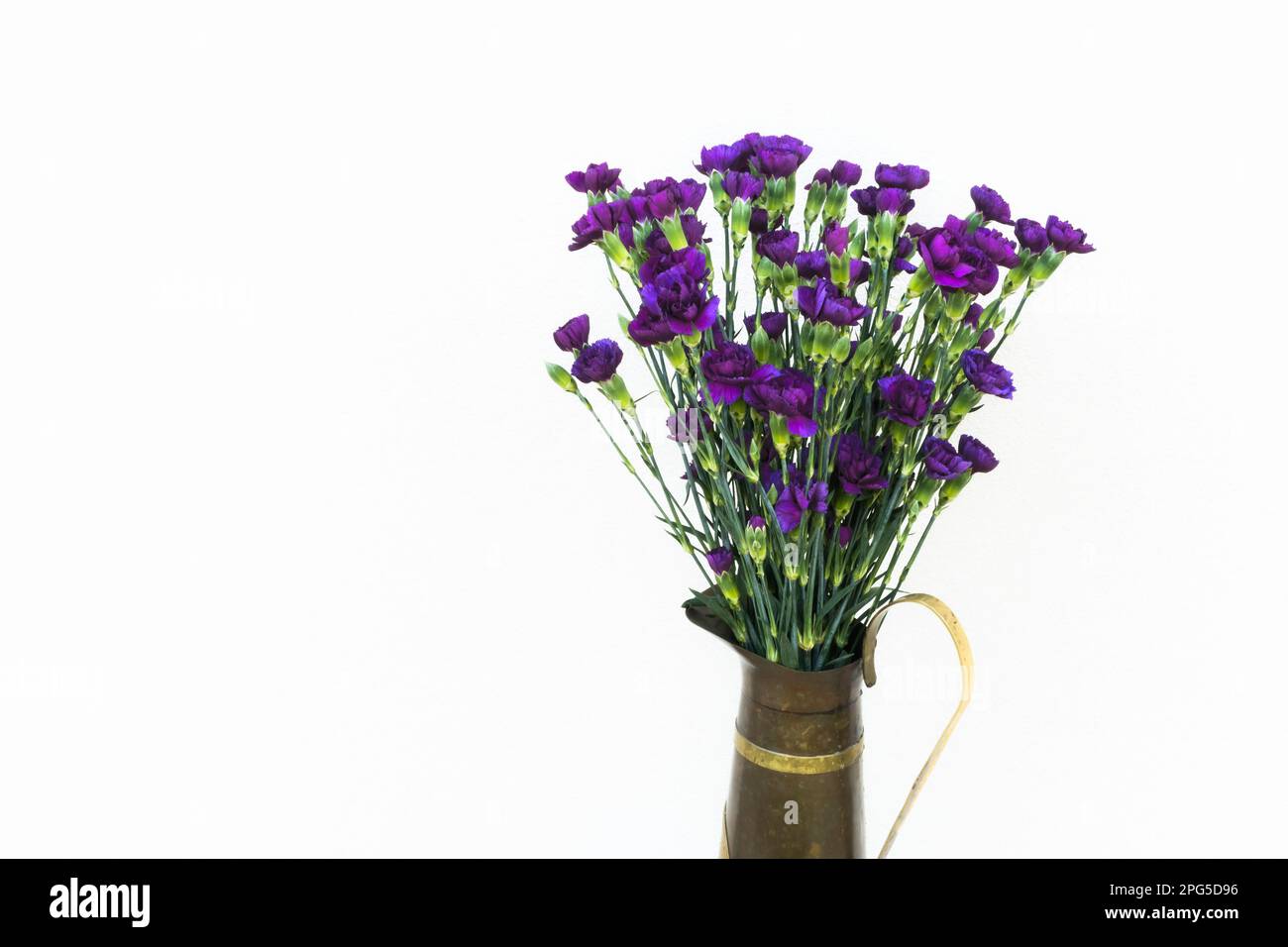 Carnation Moon minis flower buquet in copper vase Stock Photo - Alamy