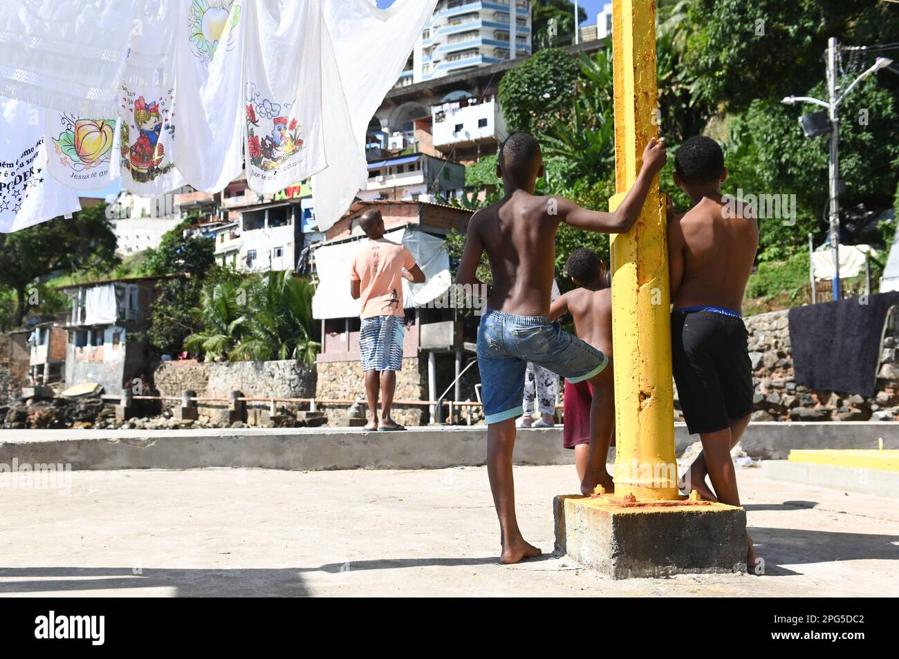 Salvador, Brazil. 13th July, 2022. Children standing next to each other ...